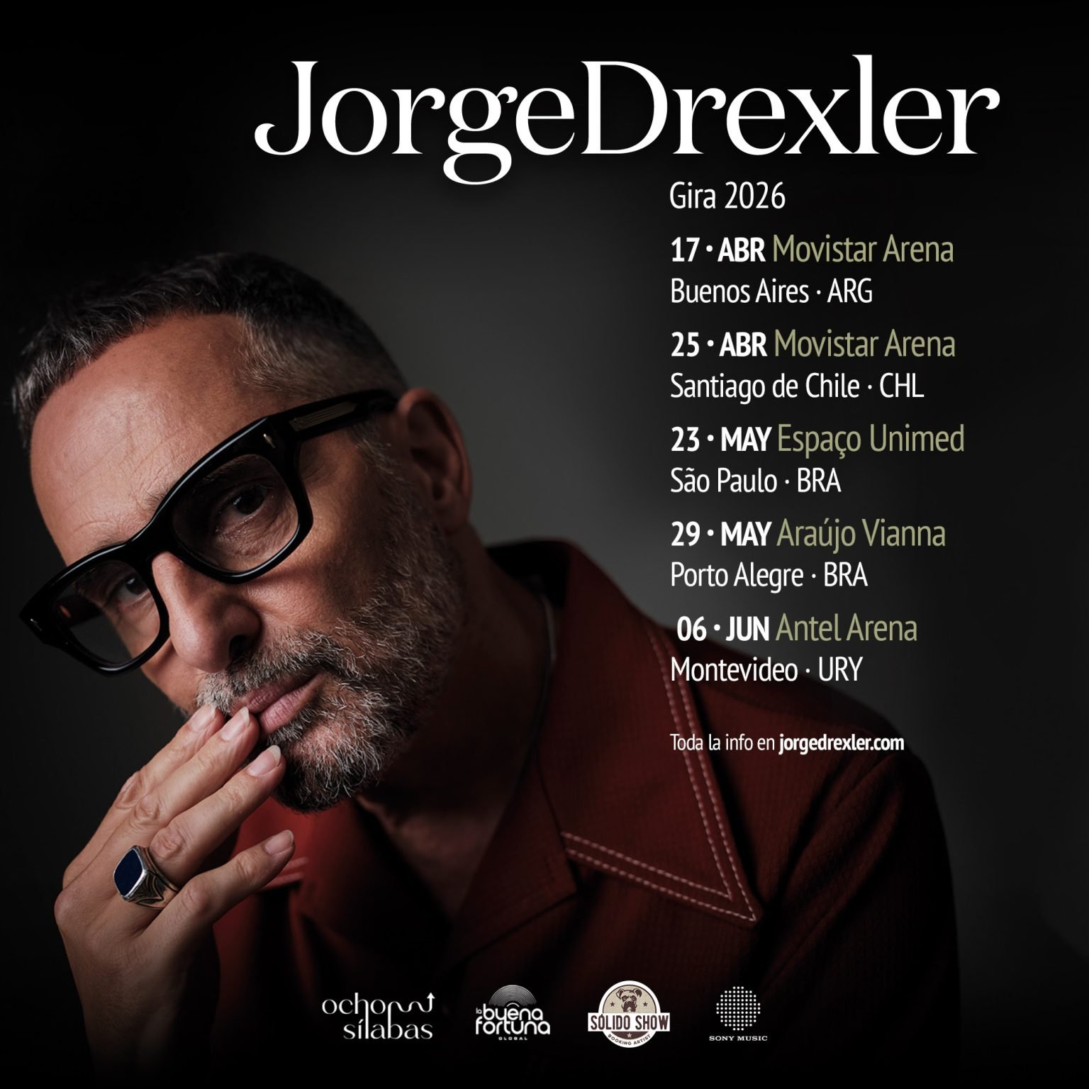 Jorge Drexler confirma gira por el Cono Sur en 2026